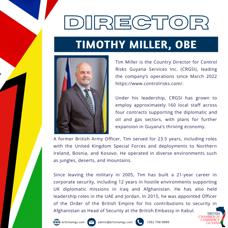 Timothy Miller – British Chamber of Commerce Guyana